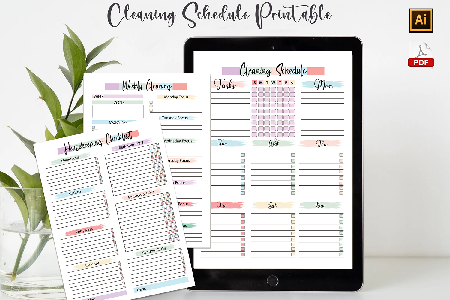 Household & cleaning Planner Printable-DP05 - Imagenish